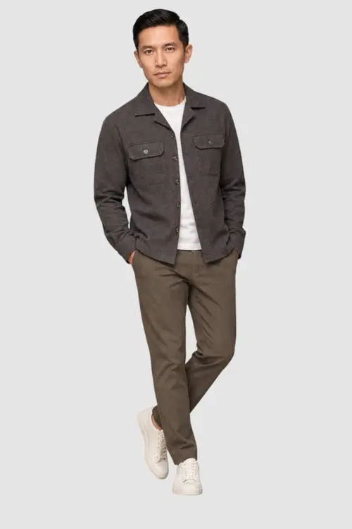 GARNET Regular-fit Camp Collar Overshirt Jacket