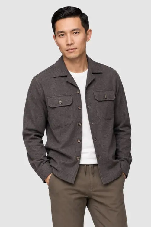 GARNET Regular-fit Camp Collar Overshirt Jacket
