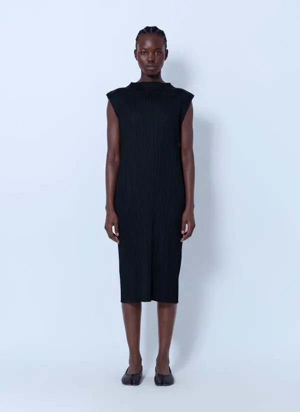 Issey Miyake July Pleated Midi Dress - Black