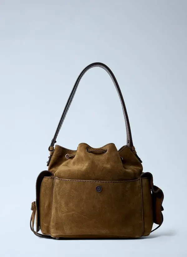 Acne Studios Suede Multipocket Bucket Bag