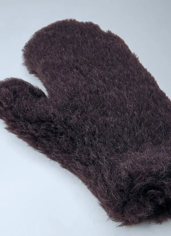 Max Mara Ombrato Teddy Fabric Mittens