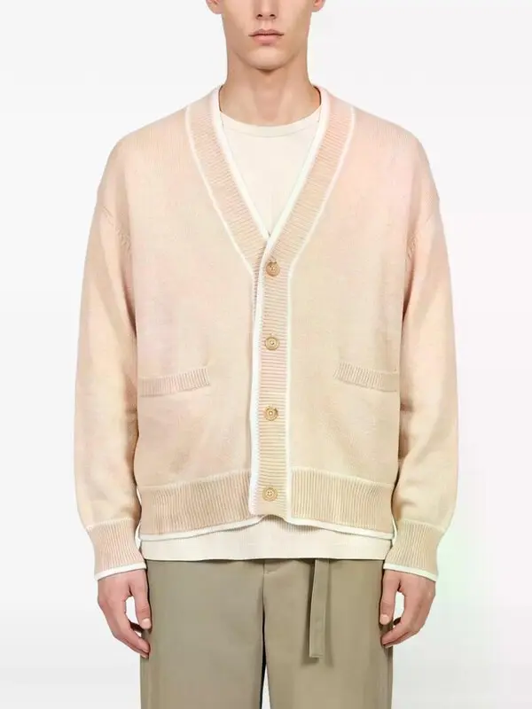 LANEUS Contrast-trim V-neck Cardigan