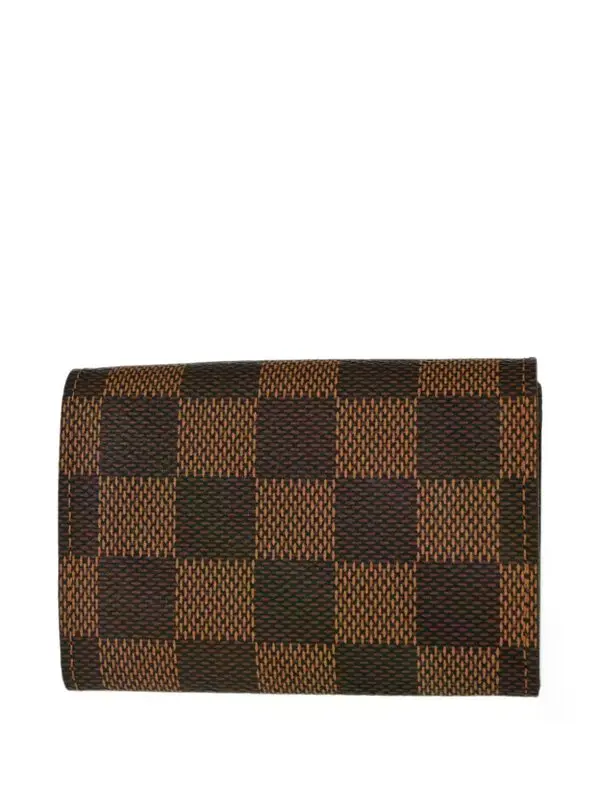 LOUIS VUITTON Porte Monnaie Plat Damier Coin Case - Brown