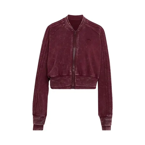 Adidas Sst Double Layered Cropped Track Top 'maroon
