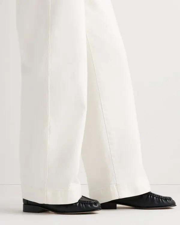 Quince Italian Leather Ruched Loafer - Black Leather