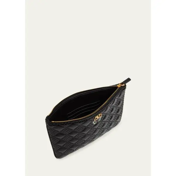 Valentino Garavani Butterfly-embroidered Quilted Leather Clutch Bag
