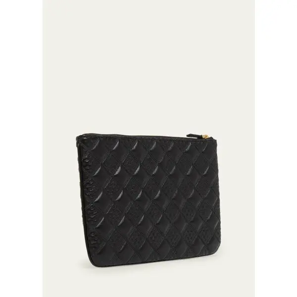 Valentino Garavani Butterfly-embroidered Quilted Leather Clutch Bag
