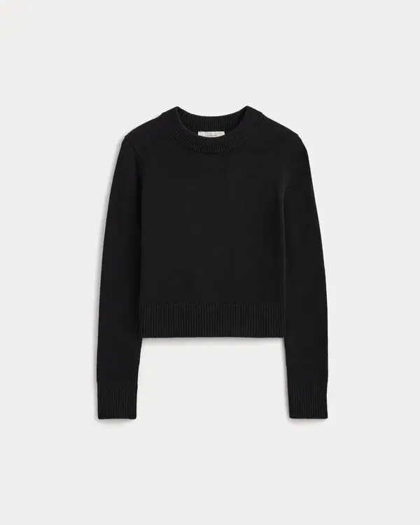 Everlane Shrunken Crew Sweater, Everyday Cotton Size - Black