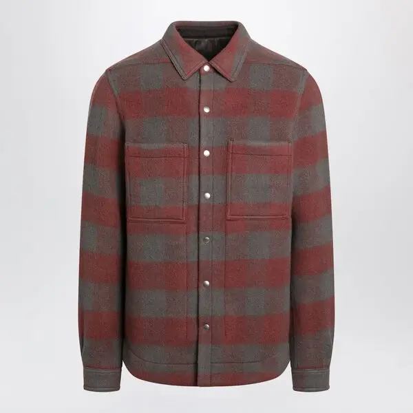 Rick Owens Plaid Wool Shirt-jacket With Patch Pockets - Multicolor