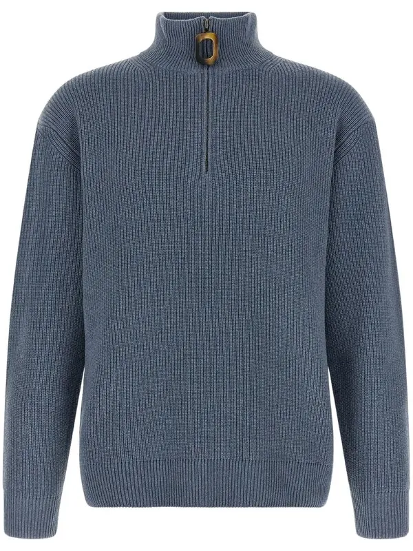 JW Anderson Wool-cotton Crewneck Sweater - Light Blue