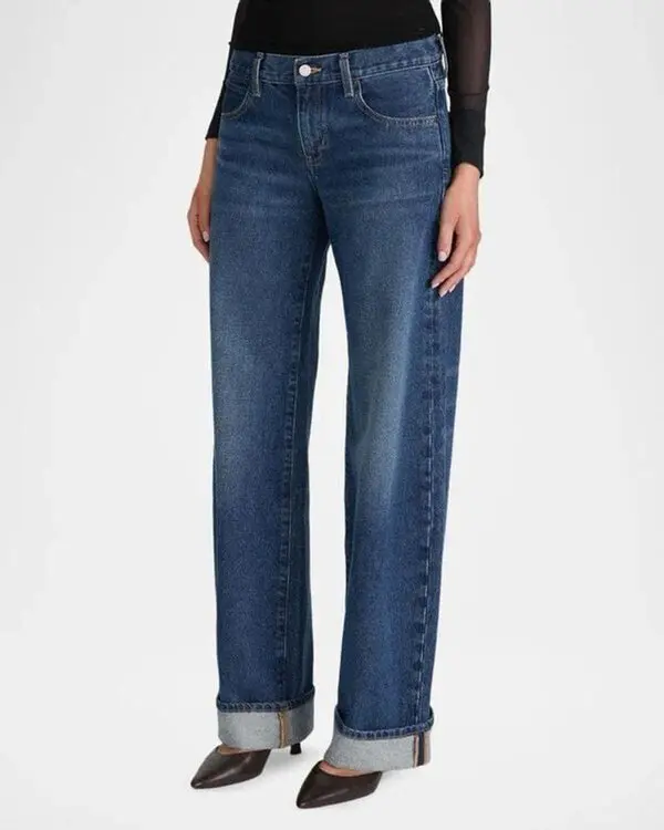 FRAME The Cuffed Low-rise Jeans - Volt