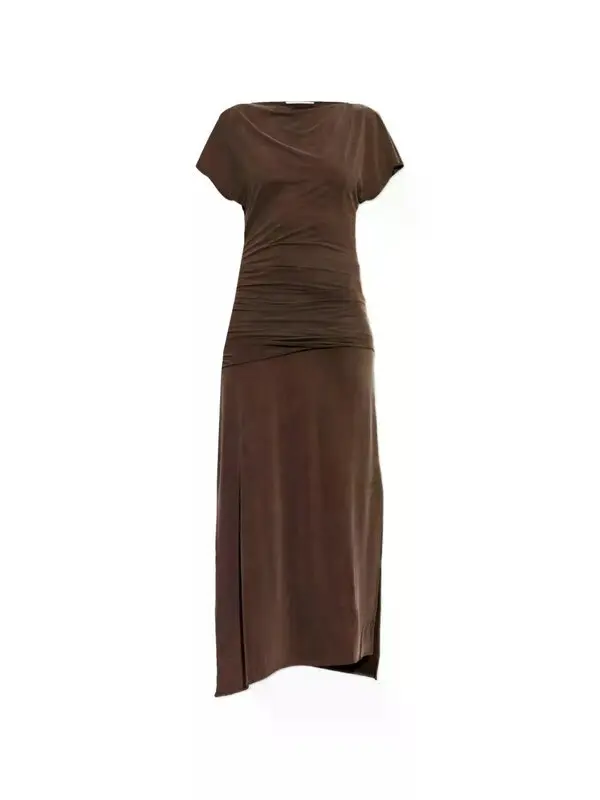 IRO PARIS Excess Ruched Midi Dress - Brown
