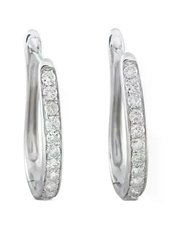 LB EXCLUSIVE Hoop Diamond Earrings - Silver