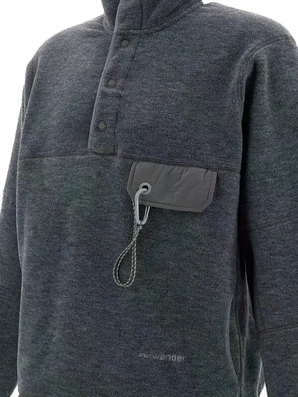 AND WANDER Fleece-knit Panelled Sweatshirt