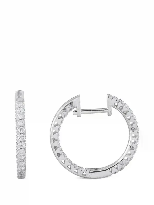 LB EXCLUSIVE Nside-out Diamond I Hoop Earrings - Silver