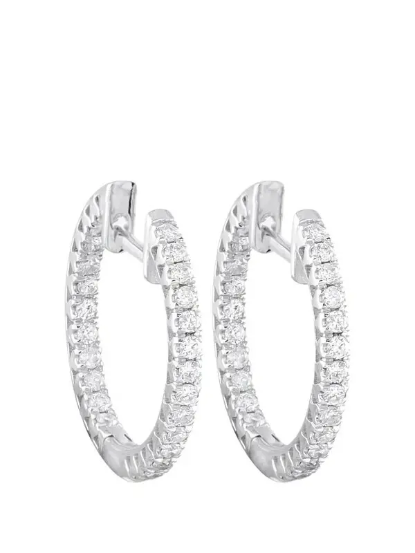 LB EXCLUSIVE Nside-out Diamond I Hoop Earrings - Silver