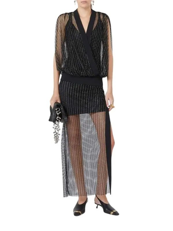 Sportmax Long Jersey And Rhinestone Dress