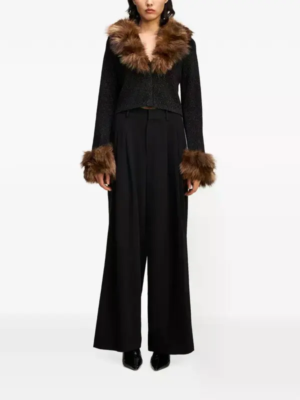 Cinq À Sept Della Faux-fur Trim Cardigan