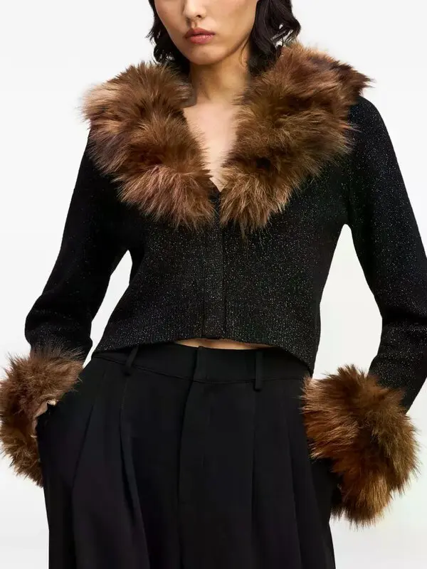 Cinq À Sept Della Faux-fur Trim Cardigan