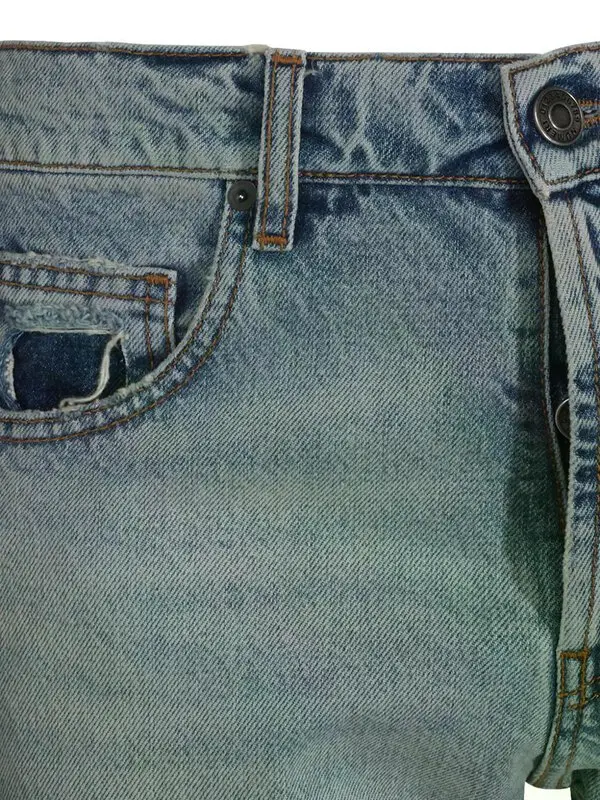 NUMERI Faded Straight-leg Jeans