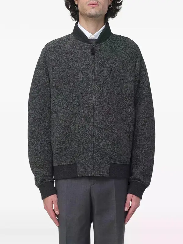 Etro Paisley-print Bomber Jacket - Grey