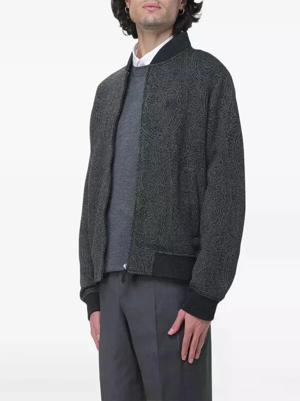 Etro Paisley-print Bomber Jacket - Grey