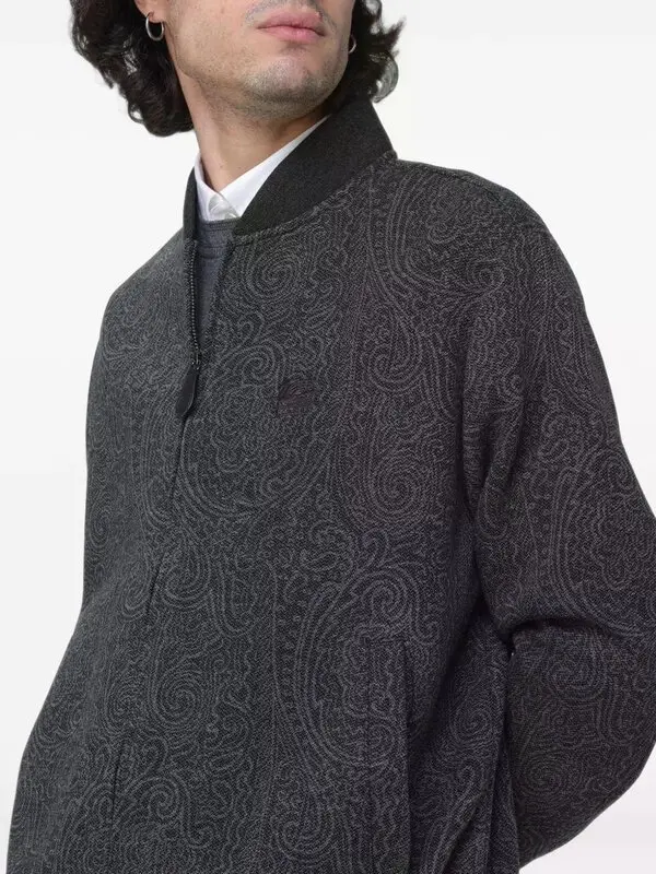 Etro Paisley-print Bomber Jacket - Grey