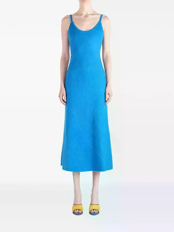 Auralee Brushed-finish Sleeveless Midi Dress