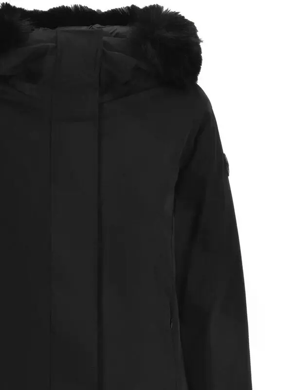 COLMAR Faux-fur Trim Hooded Coat