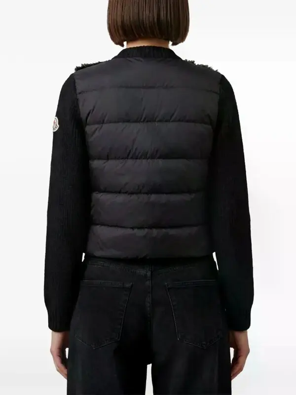 Moncler Alpaca & Wool Blend Padded Cardigan - Black