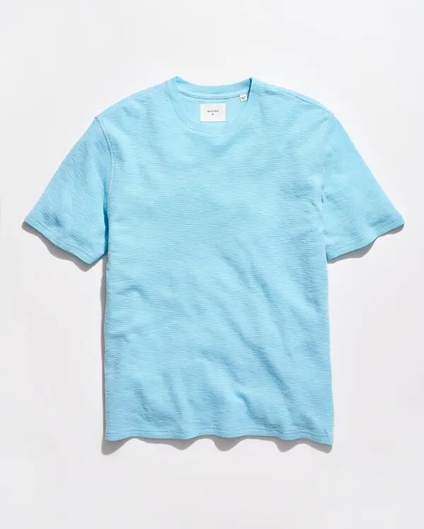 Billy Reid Short Sleeve Slub Tuck Crew