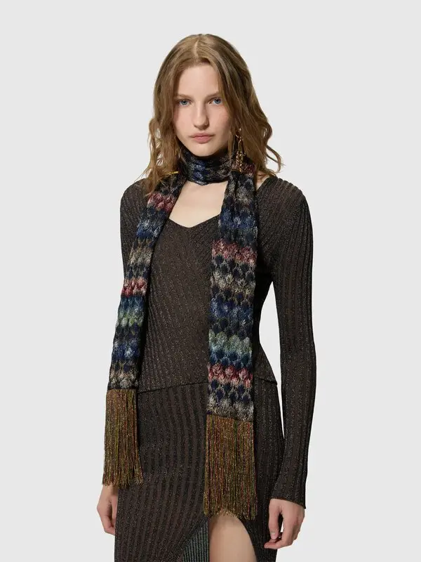 Missoni Viscose Lamé Scarf With Fringes