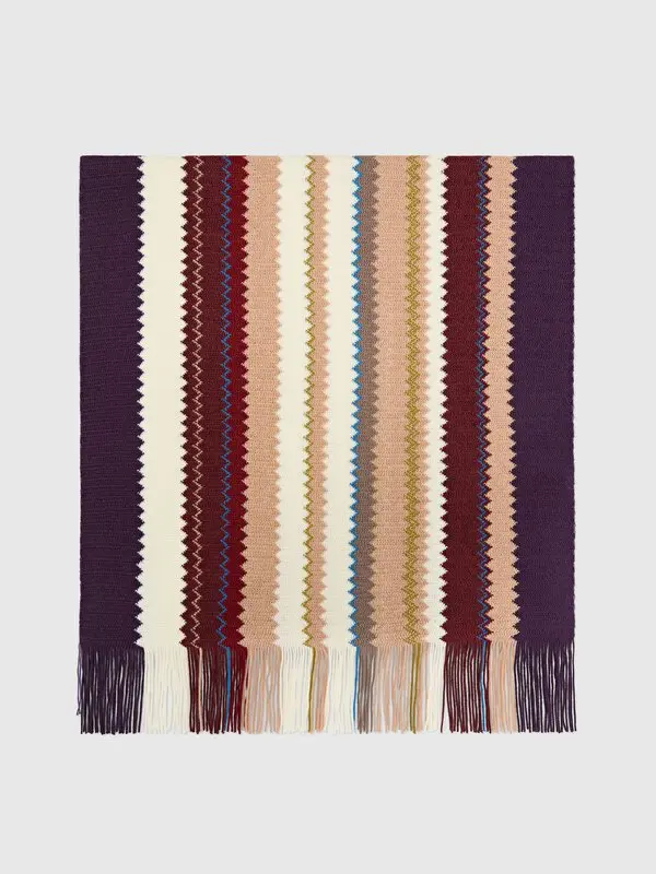 Missoni Zig Zag Wool-blend Scarf With Fringes