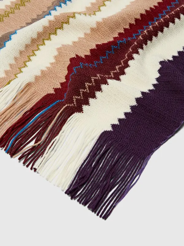Missoni Zig Zag Wool-blend Scarf With Fringes