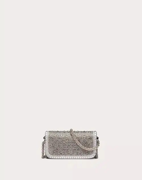 Valentino Garavani Small Locò Shoulder Bag With Rhinestones