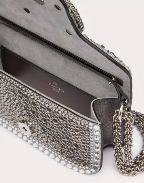 Valentino Garavani Small Locò Shoulder Bag With Rhinestones
