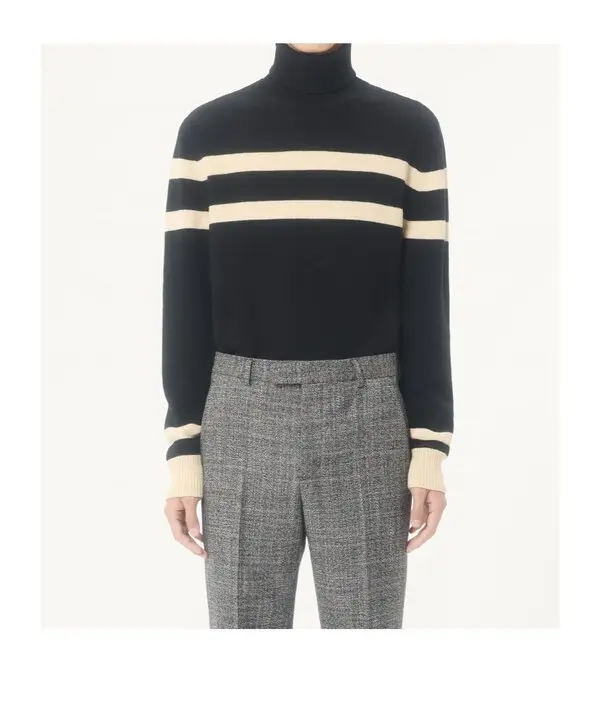 Valentino Garavani High-neck Wool Jumper With Vlogo Embroidery