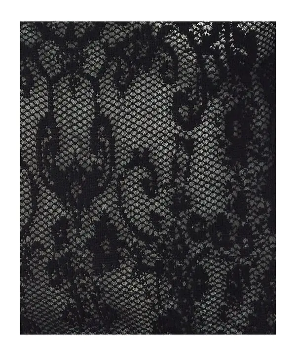 TWINSET Sheer Embroidered Turtleneck Top