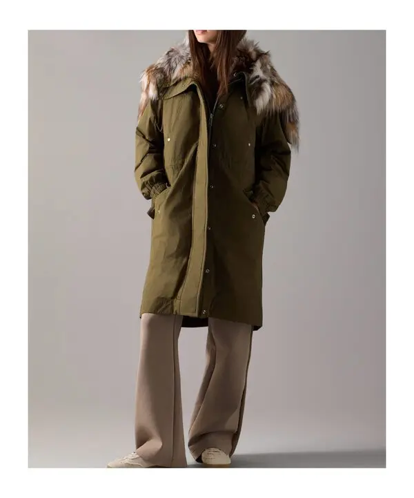 Moose Knuckles Pioneer Fur Down Parka - Combat