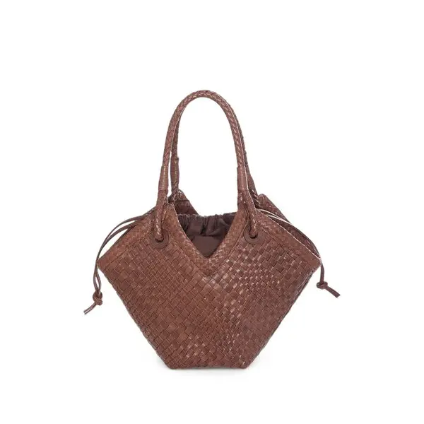 IBELIV Small Trinity Woven-leather Tote Bag - Choco