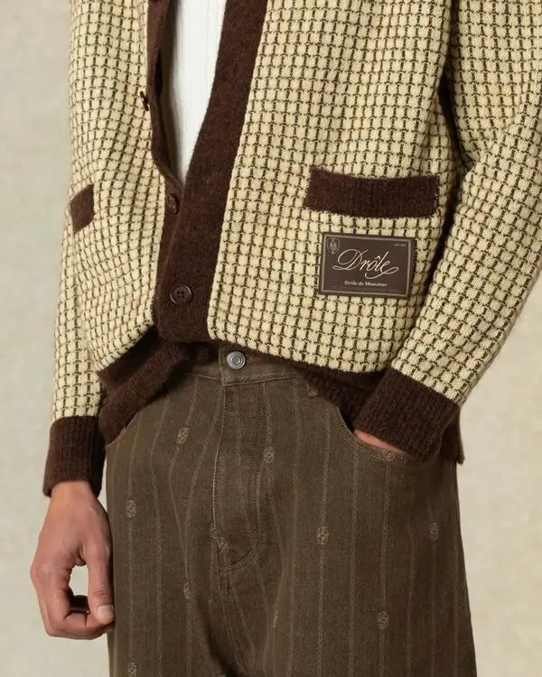 Drole De Monsieur Drôle De Waffle Knit Cardigan