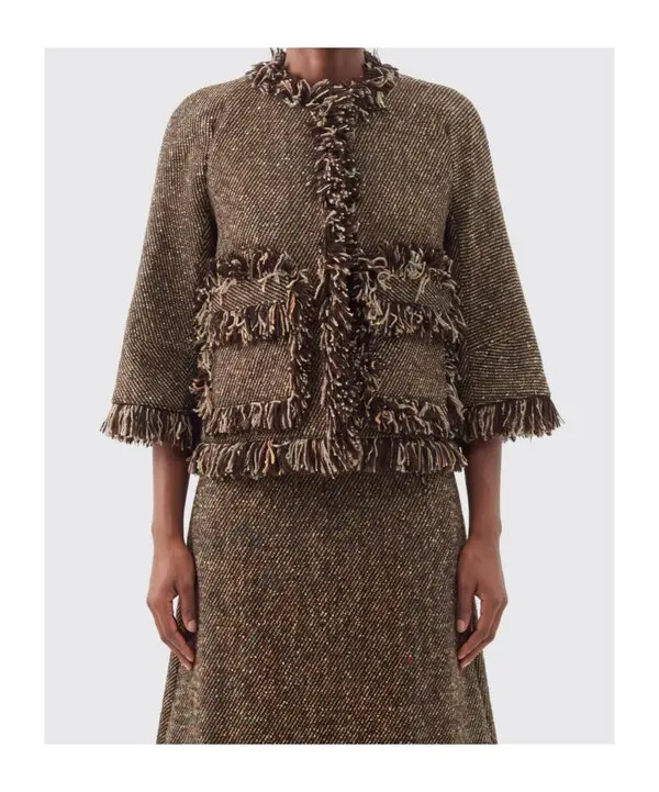 Sacai Fringed Tweed Jacket