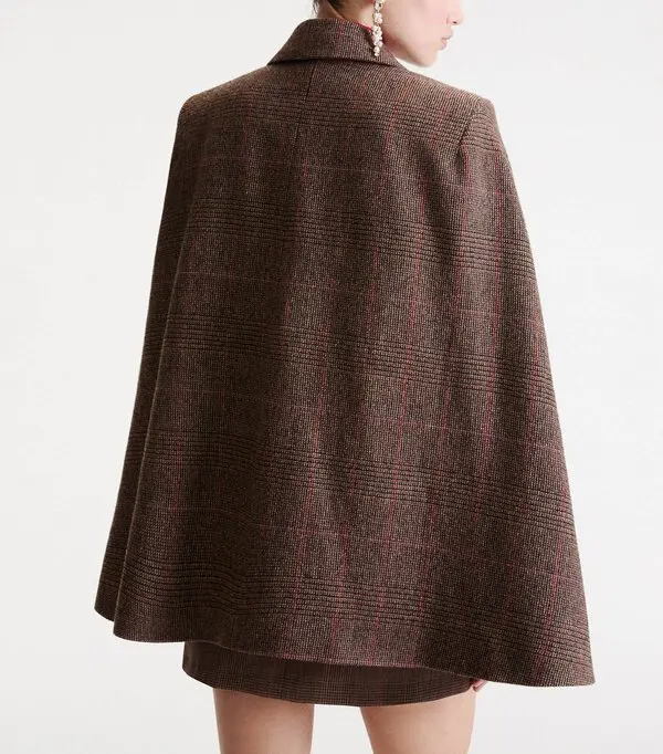 Marella Wool-blend Check Cape