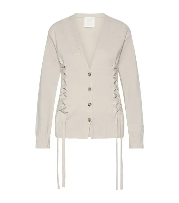 Marella Wool Lace-up Cardigan - Beige