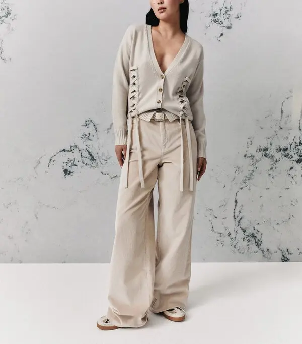 Marella Wool Lace-up Cardigan