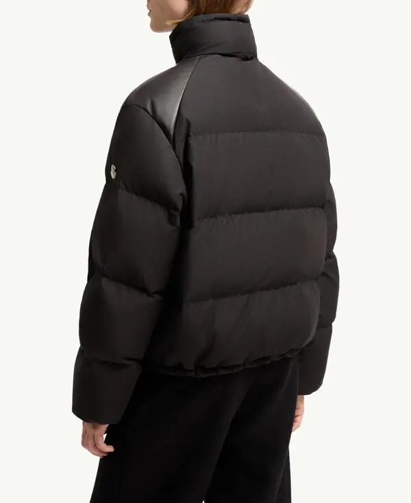 Moncler Verone Leather-trimmed Short Down Jacket
