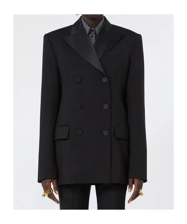 Sportmax Double-breasted Stretch Wool Jacket