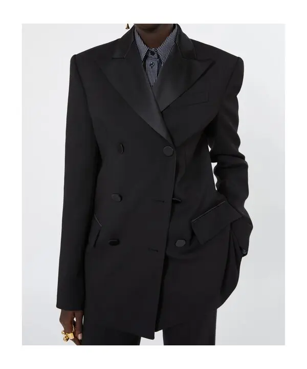 Sportmax Double-breasted Stretch Wool Jacket