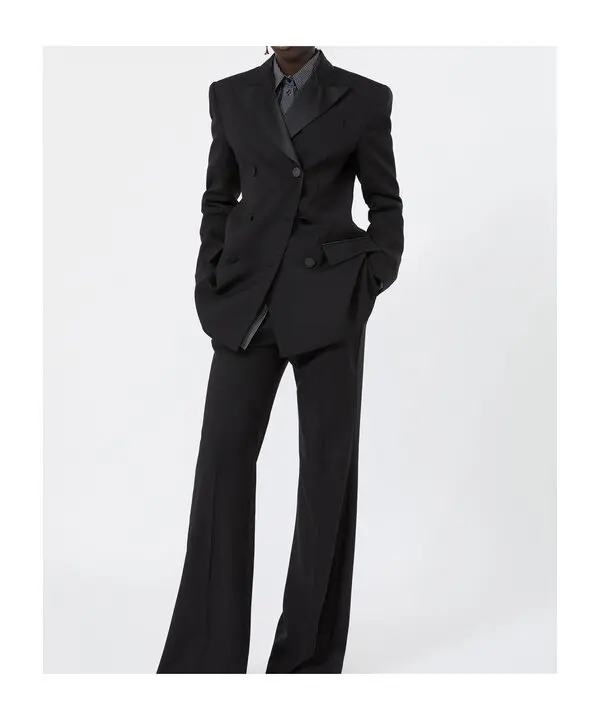 Sportmax Double-breasted Stretch Wool Jacket