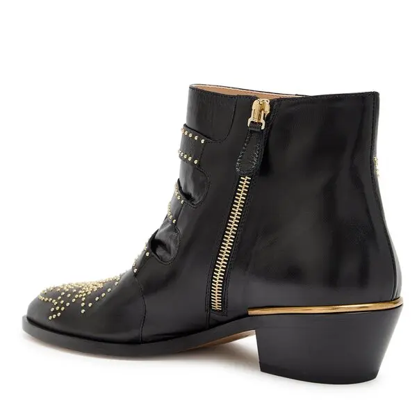 Chloé Leather Wedge Heeled Ankle Boots